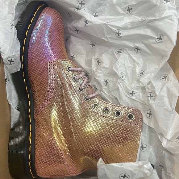 Dr. Martens | Shoes | Dr Martens 46 Pascal Pink Iridescent Texture Boot ...